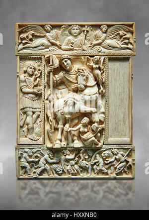 Medieval ivory diptych relief panel probably depicting Emperor ...
