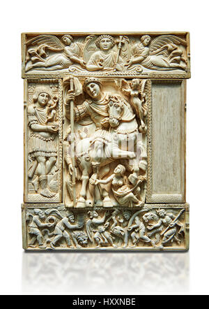 Medieval ivory diptych relief panel probably depicting Emperor ...