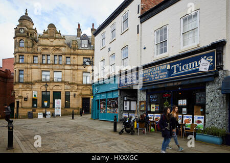 Historical buildings on Great Underbank in Stockport Merseyway shopping ...