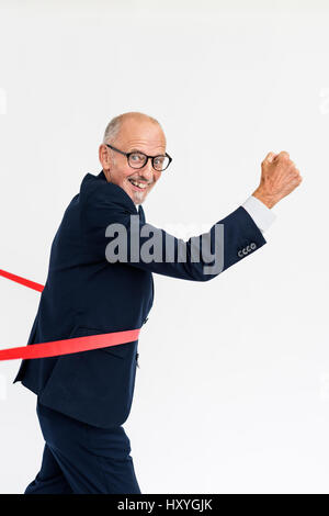 Man Crossing Line Tape Concept Stock Photo - Alamy