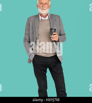 Caucasian Old Mature Formal Coffee Stock Photo - Alamy