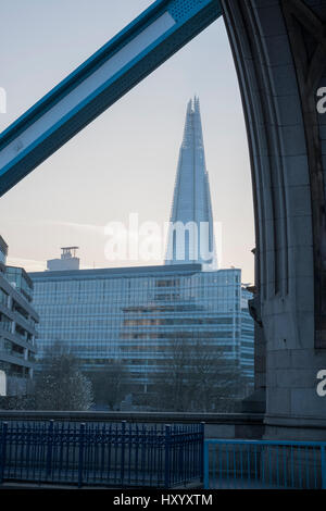 Dusk view from the Shard, looking west toward St Paul's Cathedral, the ...
