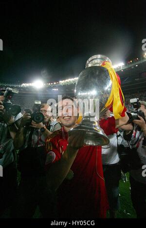 SANTI CAZORLA WITH TROPHY GERMANY V SPAIN ERNST-HAPPEL-STADION VIENNA ...
