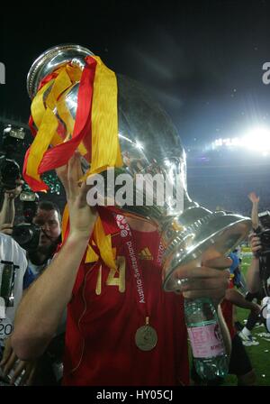 XABI ALONSO WITH TROPHY GERMANY V SPAIN ERNST-HAPPEL-STADION VIENNA ...