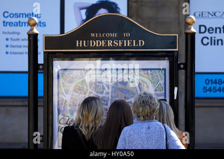 Welcome to sign Huddersfield town centre a large market town ...