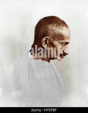Mahatma Gandhi portrait side profile March 1930 Stock Photo - Alamy