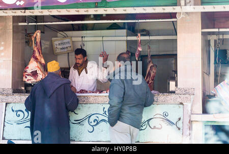 Fresh Halal butcher shop beef meat cuts poster Stock Photo - Alamy