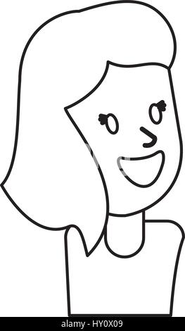 outlined portrait girl smile Stock Vector Image & Art - Alamy