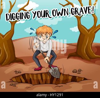 Digging your own grave illustration Stock Vector Image & Art - Alamy