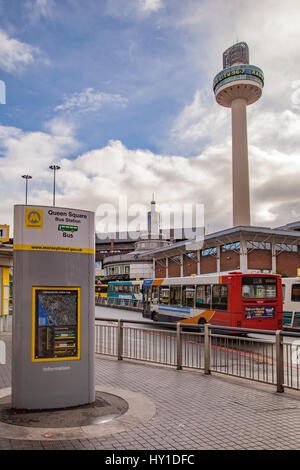Queen's Square bus station in Liverpool city center Stock Photo - Alamy