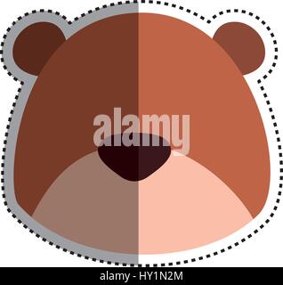 teddy bear cartoon infantile head vector icon illustration Stock Vector ...