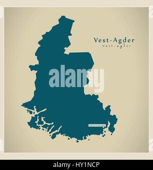 Map of Norway with the provinces, Vest-Agder is highlighted Stock ...