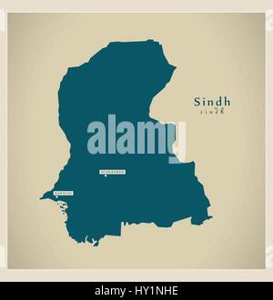 Simple flat Map of Pakistan with district borders Stock Vector Image ...