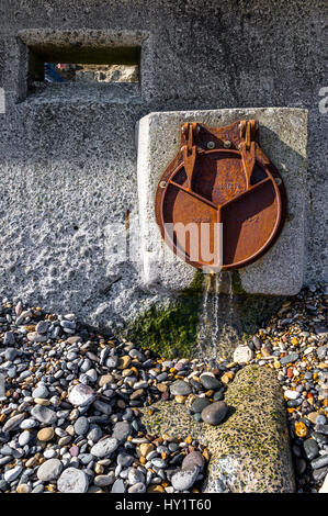 Land Drainage Outlet at the Sea Wall on Seaham Beach, Seaham Stock ...