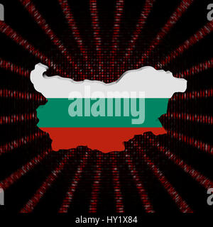 Bulgaria map flag on hex code illustration Stock Photo - Alamy