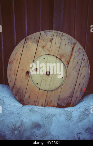 Big wooden cable wheel roll for electric wire or cable in industrial ...