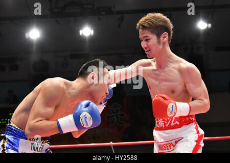 Tokyo, Japan. 27th Mar, 2017. (T-B) Ryo Matsumoto, Hideo Sakamoto (JPN ...