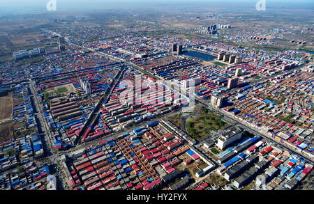 Baoding. 1st Apr, 2017. Aerial photo taken on April 1, 2017 shows the ...