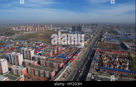 Baoding. 1st Apr, 2017. Aerial photo taken on April 1, 2017 shows the ...