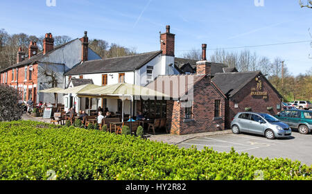The Hollybush Inn, and Caldon canal, Denford, North Staffordshire Stock ...
