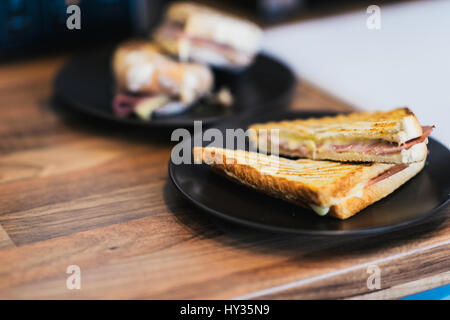 Toasted ham and cheese sandwich at the cafe in Hotel Sacher, Vienna ...