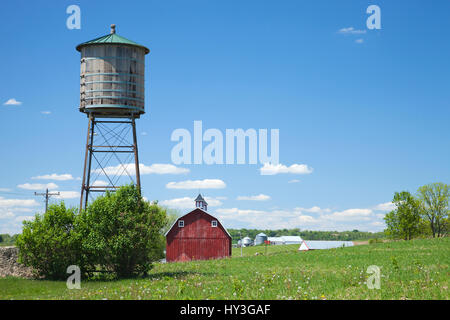 Antique Farm Water Tower Stock Photo - Alamy