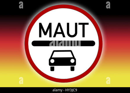 Passenger car toll, picture assembly, PKW-Maut, Bildmontage Stock Photo ...