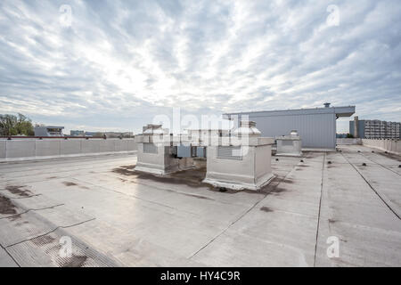 Air conditioning system on the roof of the building, advanced air ...