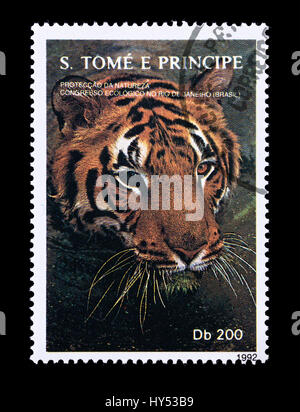 Postage stamp from St. Thomas and Prince Islands depicting the airship ...