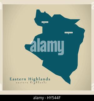 Eastern Highlands map of Papua New Guinea grey illustration silhouette ...