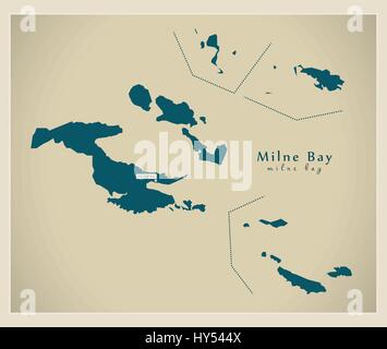 Milne Bay map of Papua New Guinea grey illustration silhouette shape ...