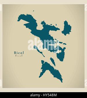 Simple flat Map of Philippines with district borders Stock Vector Image ...