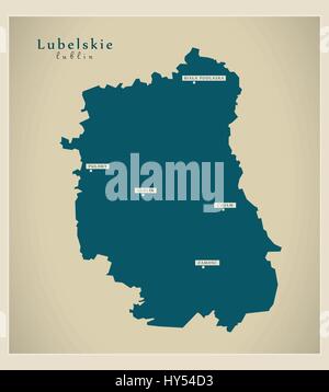 Map of Lublin, a province of Poland Stock Vector Image & Art - Alamy