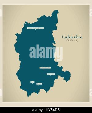 Map of Lubusz, a province of Poland Stock Vector Image & Art - Alamy