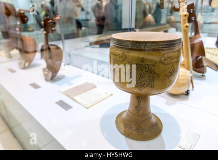 Tonbak drum instrument (also called tombak or tompak) in Museum of ...