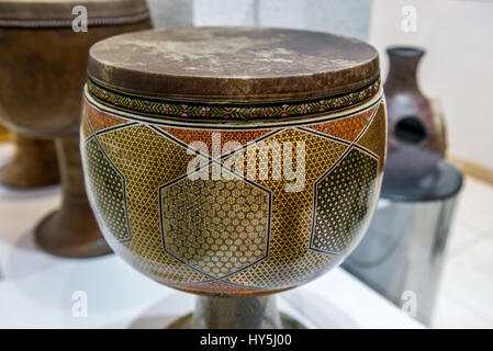 Tonbak drum instrument (also called tombak or tompak) in Museum of ...