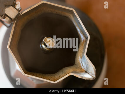 Neapolitan coffeepot in a top view image Stock Photo - Alamy