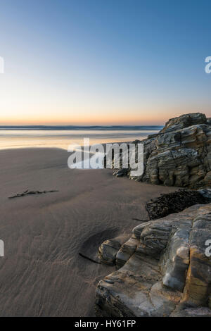 Perranporth Beach at sunset Stock Photo - Alamy