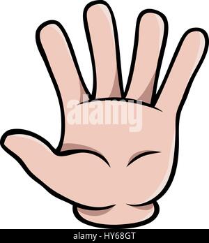 cartoon hand showing the five fingers vector illustration Stock Vector ...