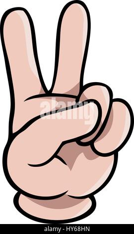 Cartoon hand peace sign Stock Vector Image & Art - Alamy