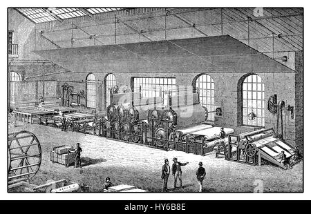 Paper Making Machine, 19th century Stock Photo: 34168955 - Alamy