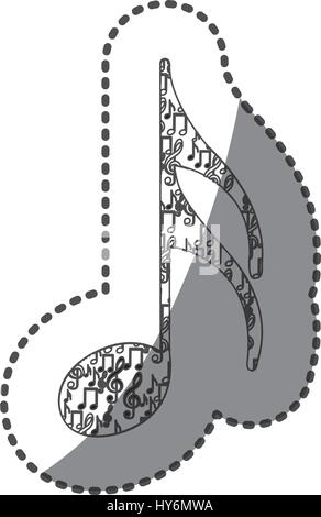 semiquaver note monochrome silhouette formed by musical notes Stock ...
