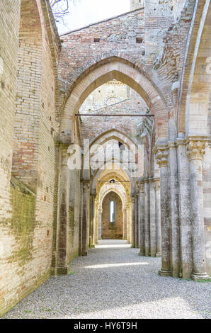 The abbey of San Galgano was a monastery , situated near Siena. The ...