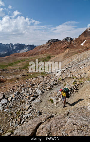Descending Muir Pass on the John Muir/Pacific Crest Trail, USA Stock ...