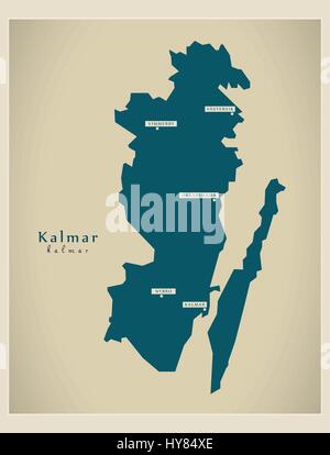 Map of Sweden with the provinces, Kalmar County is highlighted Stock ...