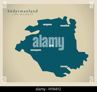 Map of Sweden with the provinces, Södermanland County is highlighted by ...