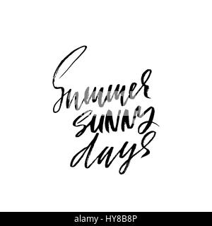 those summer days - hand lettering inscription text about happy summer ...