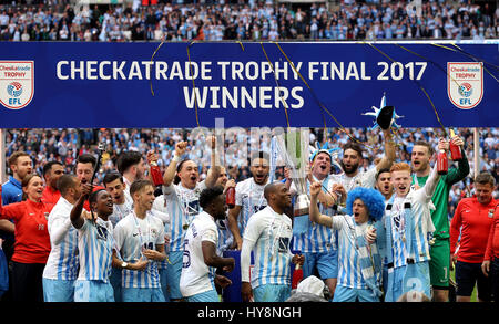 Coventry City celebrate after winning the Sky Bet League Two Final at ...