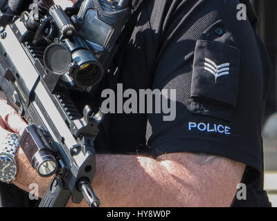 Heavily armed police on duty in London Stock Photo - Alamy