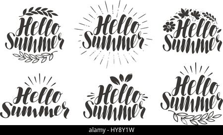 hello summer label Stock Vector Image & Art - Alamy